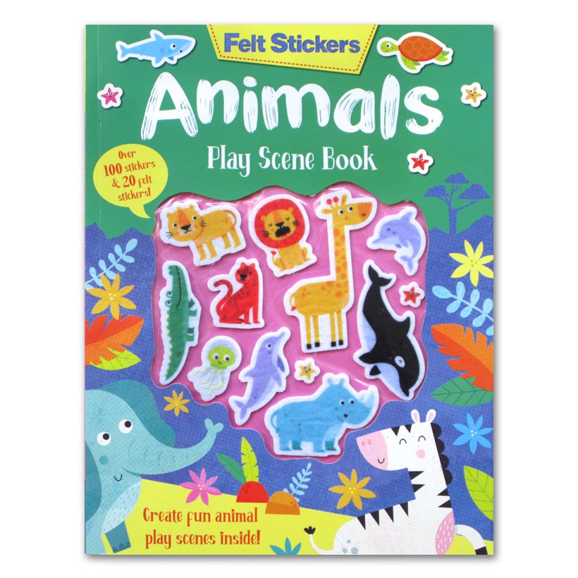 Jual Buku tempel stiker binatang (Animals Play Scene Book With 20 Felt ...