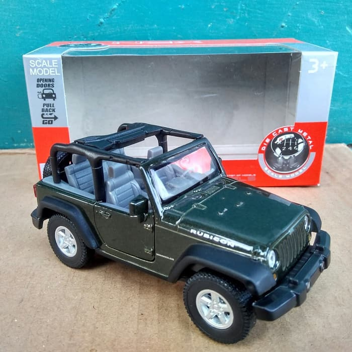 Jual Diecast Jeep Wrangler Rubicon hijau buka miniatur mobil off road Welly Nex murah | Shopee ...