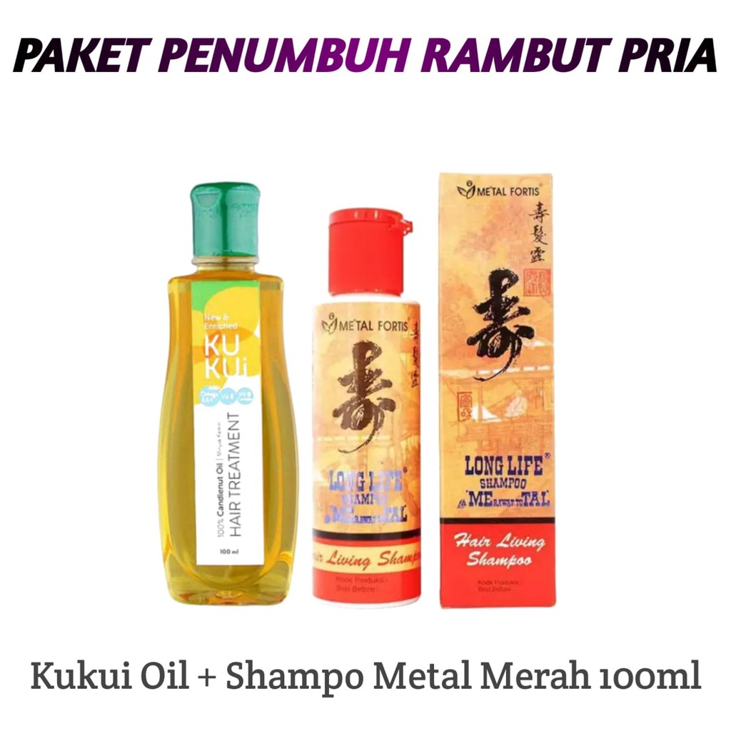 Jual PAKET PENUMBUH RAMBUT PRIA MINYAK KEMIRI KUKUI DAN SHAMPO METAL ...
