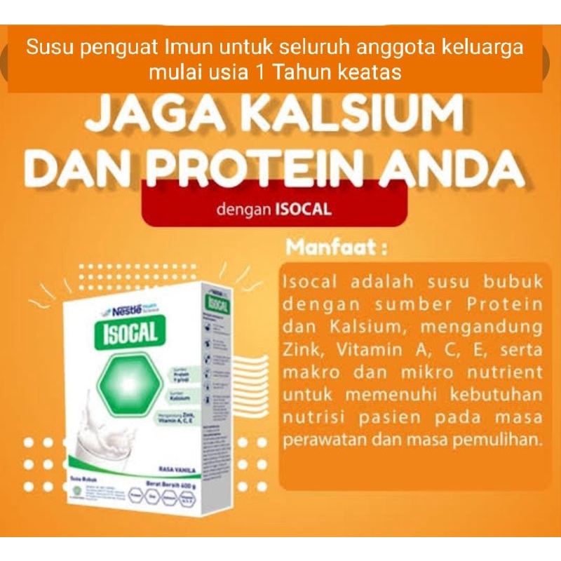 Jual Susu Nestle ISOCAL immunocal 400 gr Susu Imun Vitamin CDE Zinc ...