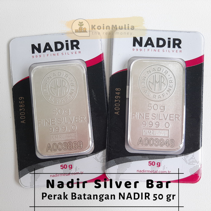 Jual Perak Batangan Nadir 50 gram silver bar 50g perak Turki 50gr not ...