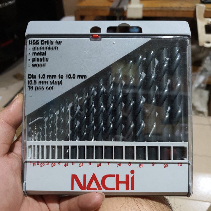 Jual (LjT) mata bor besi merk nachi set diameter 1.0mm - 10mm | Shopee Indonesia