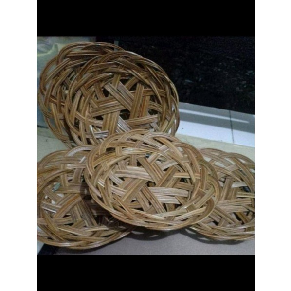 Jual Piring Hoe atau piring anyaman lidi / Piring Lidi Anyaman Rotan ...