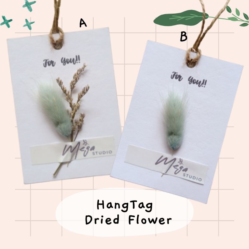 Jual Hangtag Hang Tag - Kartu Ucapan Dried Flower - Bunga Kering Bunny ...