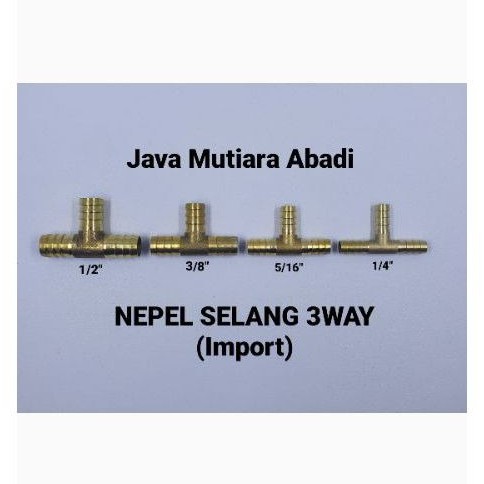 Jual sambungan selang 3/8" cabang 3 Tee selang T cabang LPG nepel ...