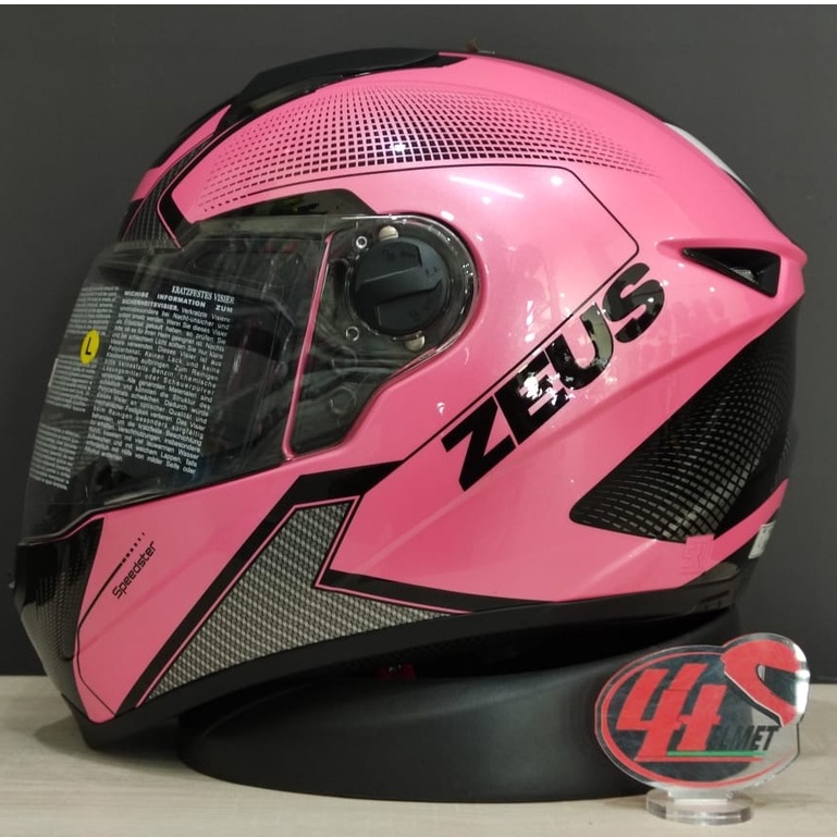 Jual Zeus ZS-811 Pink AL6 BlK helm full face motor clear dark visor ...