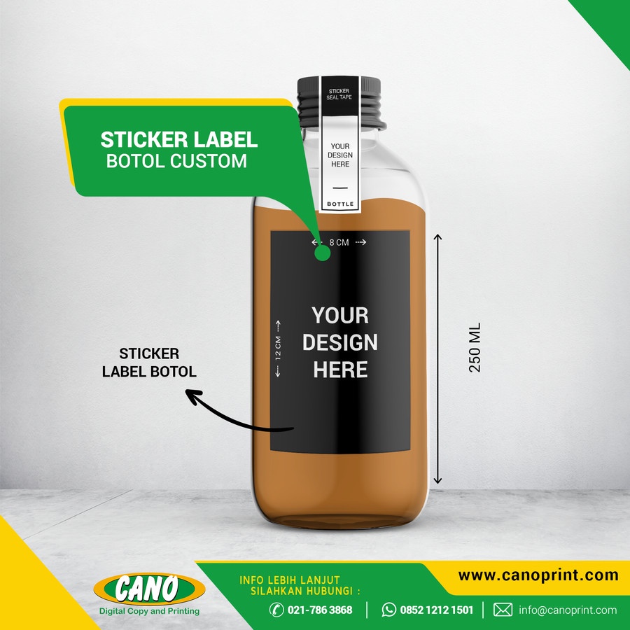 Jual Cetak / Print Sticker Label Botol Minuman Kopi Coffee Anti Air ...