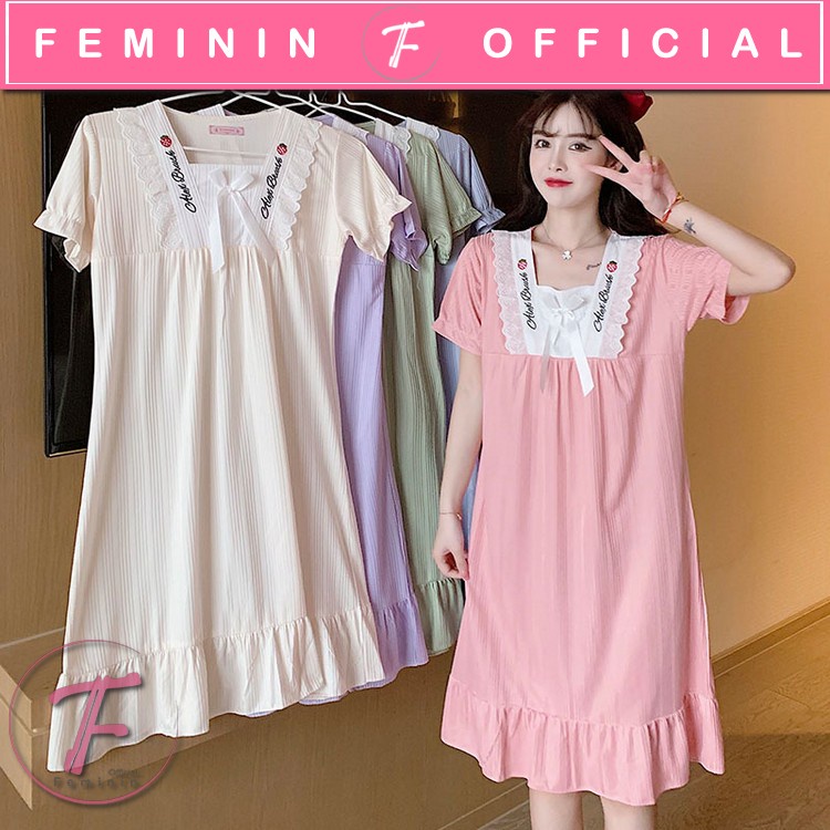 Jual Feminin Baju Daster Pendek Wanita Baju Tidur Adem Korean style ...