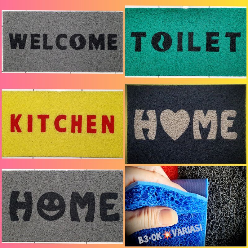 Jual keset HOME - Keset WELCOME - Custom tulisan - Keset bihun - anti ...