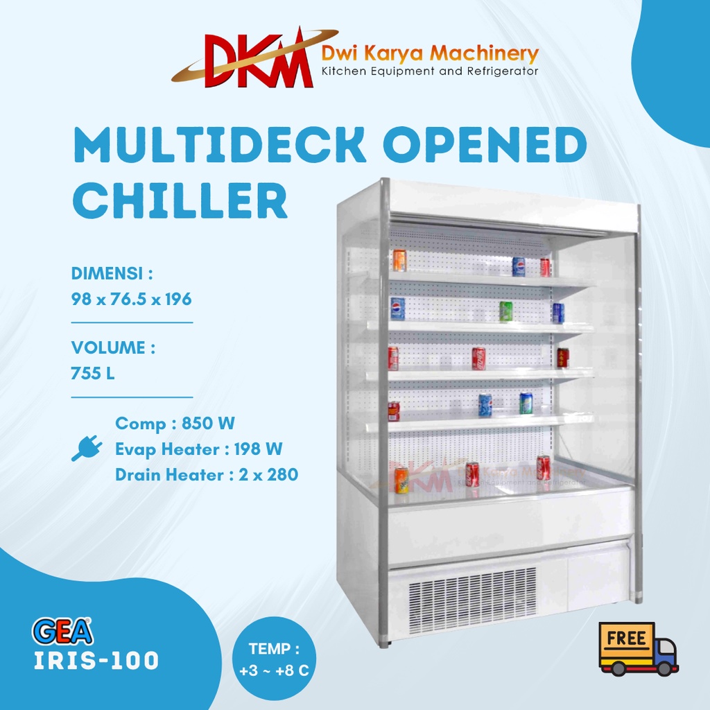 Jual Lemari Rak Pendingin Minuman IRIS-100 / Multideck Open Chiller ...