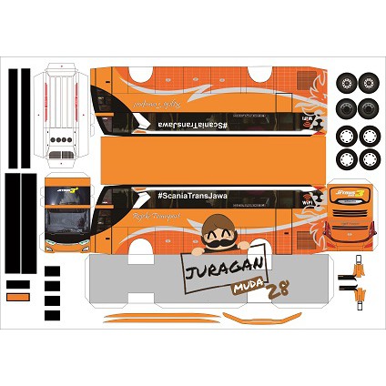 Jual DIY Miniatur Bus Rejeki Trans Kuning Papercraft Lembaran | Shopee ...