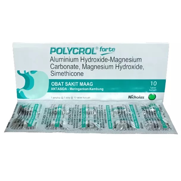 Jual Polycrol Forte Strip 10tablet / Obat Magh / Asam Lambung / Kembung / Nyeri Ulu Hati ...