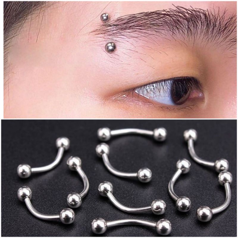 Jual eyebrow piercing / tindik alis / anting titanium alis | Shopee Indonesia
