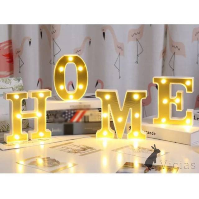 Jual Lampu Huruf Alfabet Led & Angka menggunakan Baterai warna Warm ...