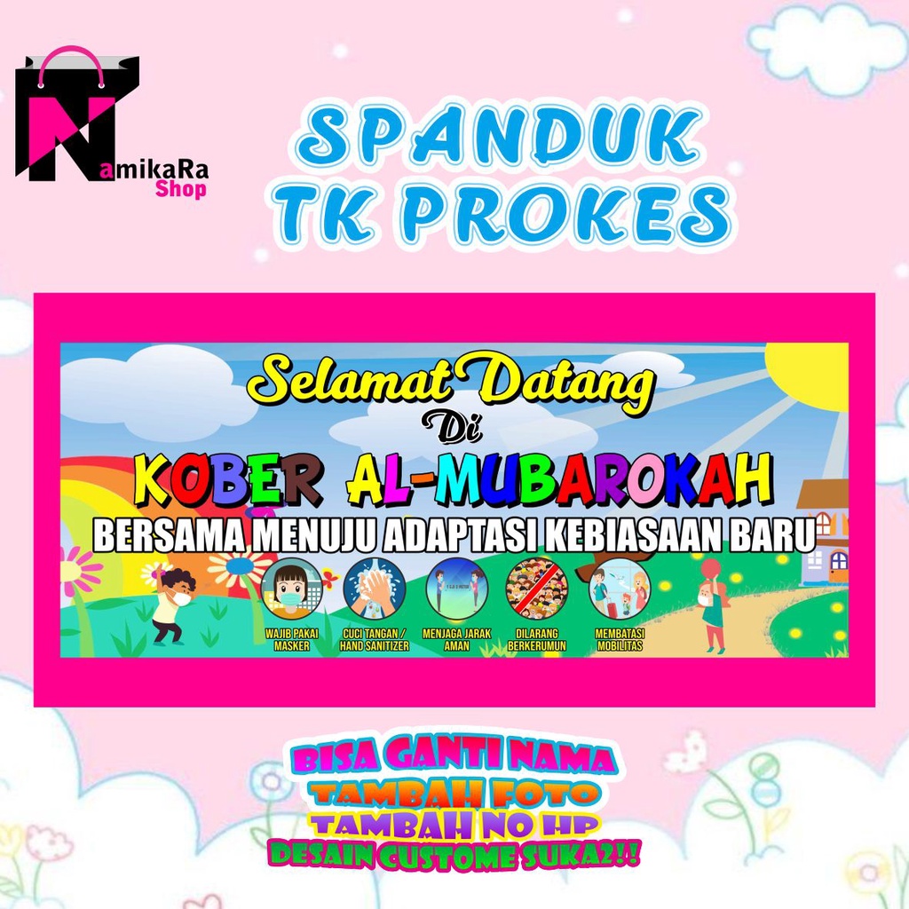 Jual Spanduk Banner Backdrop Prokes TK / Banner Protokol Kesehatan ...