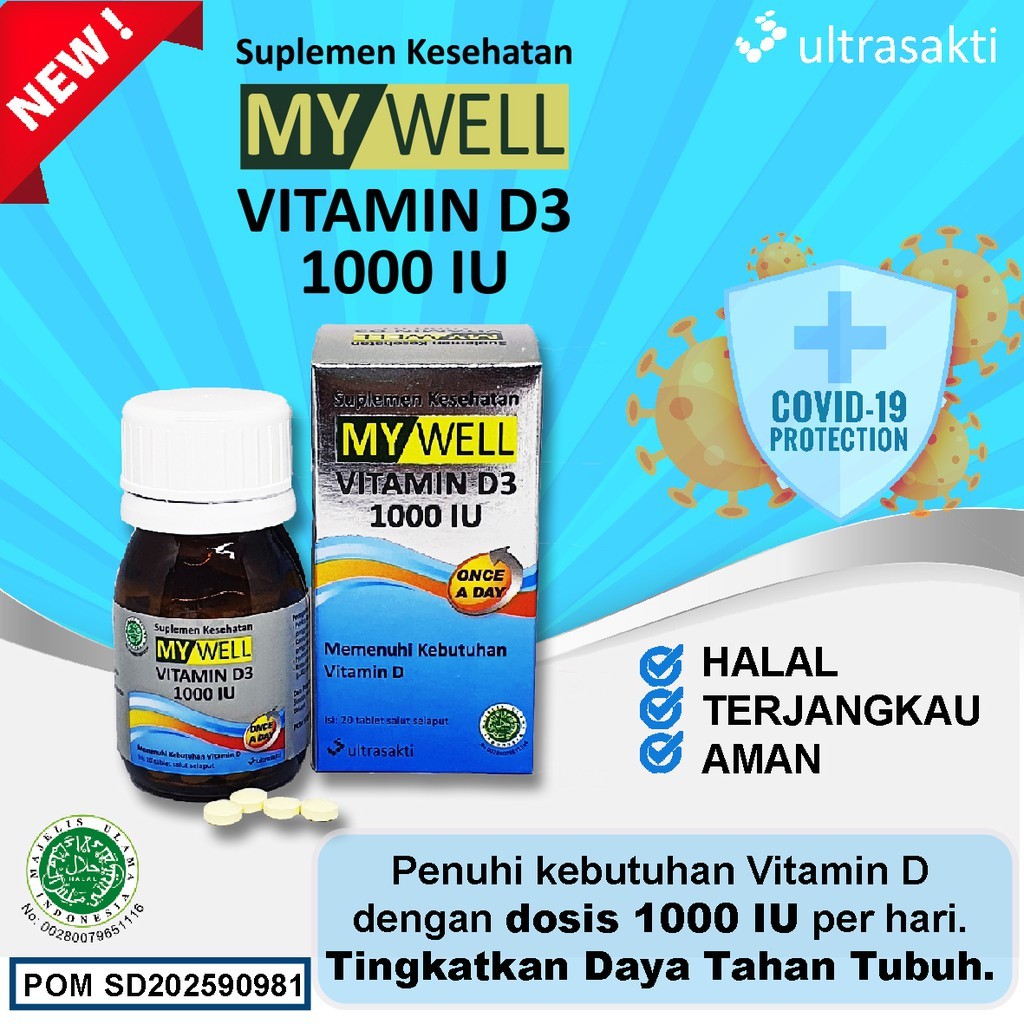 Jual My Well Vitamin D3 1000 IU - Vitamin D | Shopee Indonesia