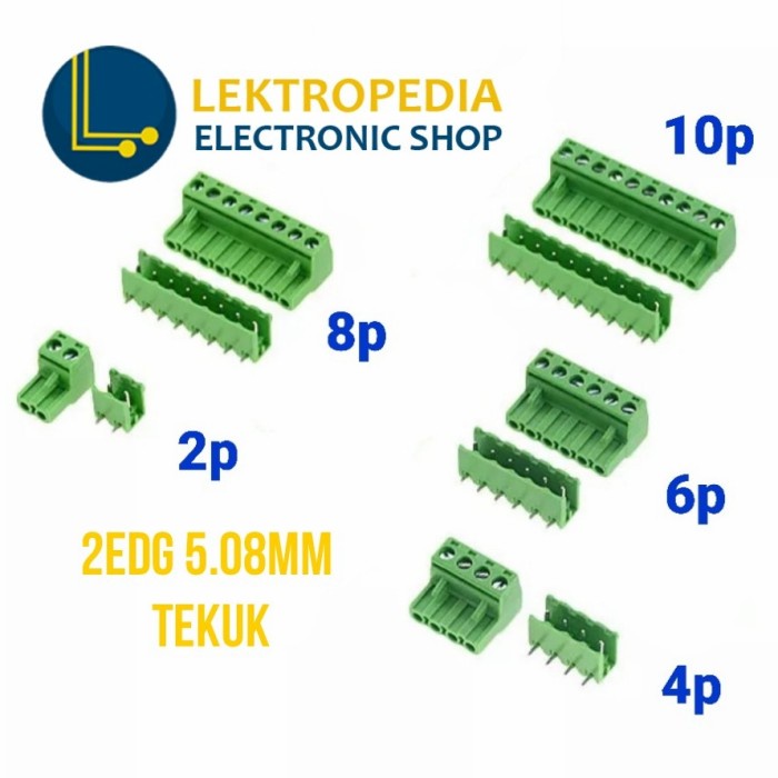 Jual Terminal Blok 8p 8 pin 5.08mm Plugable Connector Konektor Hijau ...