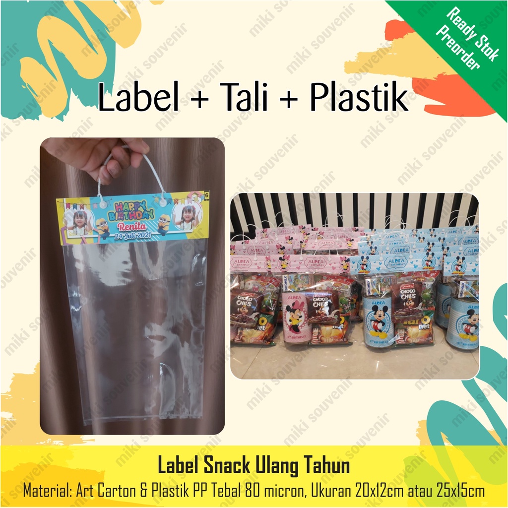 Jual Label Snack Ulang Tahun - Label Plastik Ulang Tahun - Custom Label ...