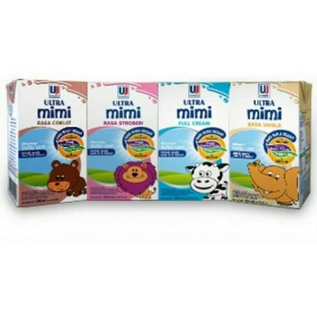 Jual Susu ultra mimi 4 rasa, rasa vanila, full cream, strawberry sama ...