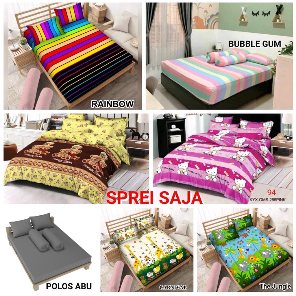 Jual SPREI SINGLE NO.4 (90x200x15) SUDUT KARET | Shopee Indonesia