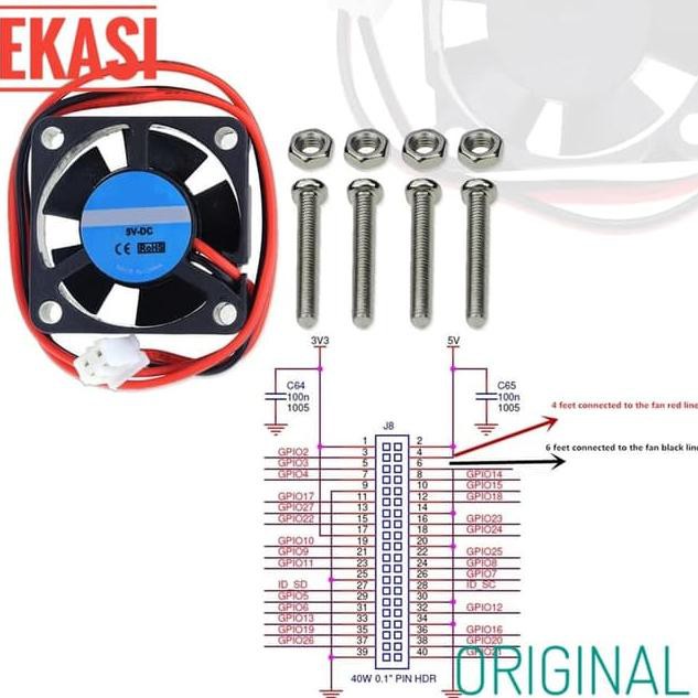 Jual Harga Bersahabat-153 Raspberry Pi Fan Kipas pendingin untuk Raspberry Case 5V dan heatsink ...