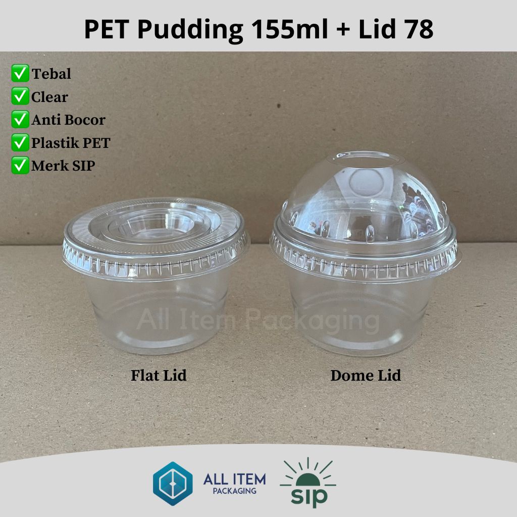 Jual Pudding Cup PET / Gelas Puding 155ml + Lid @50 Pcs SIP 78 | Shopee Indonesia