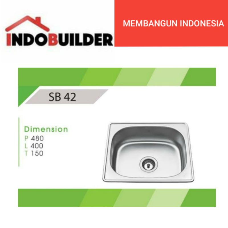Jual ROYAL SB 42 BAK CUCI PIRING STAINLESS SINGLE 48 CM KITCHEN SINK ...