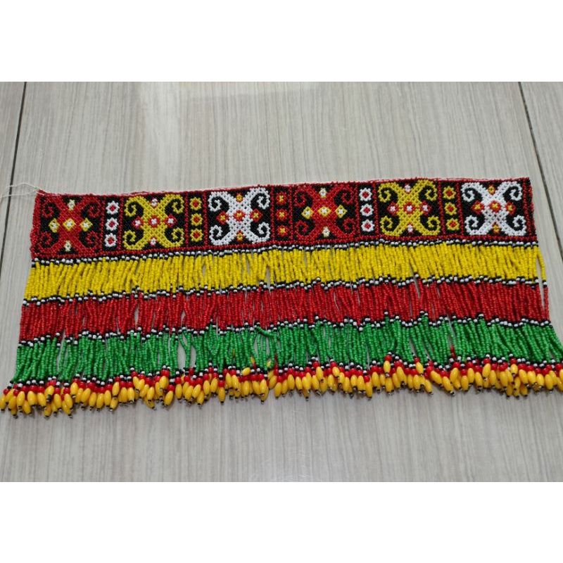 Jual (Dewasa) Ikat pinggang/ pendeng manik dayak hiasan dada manik ...