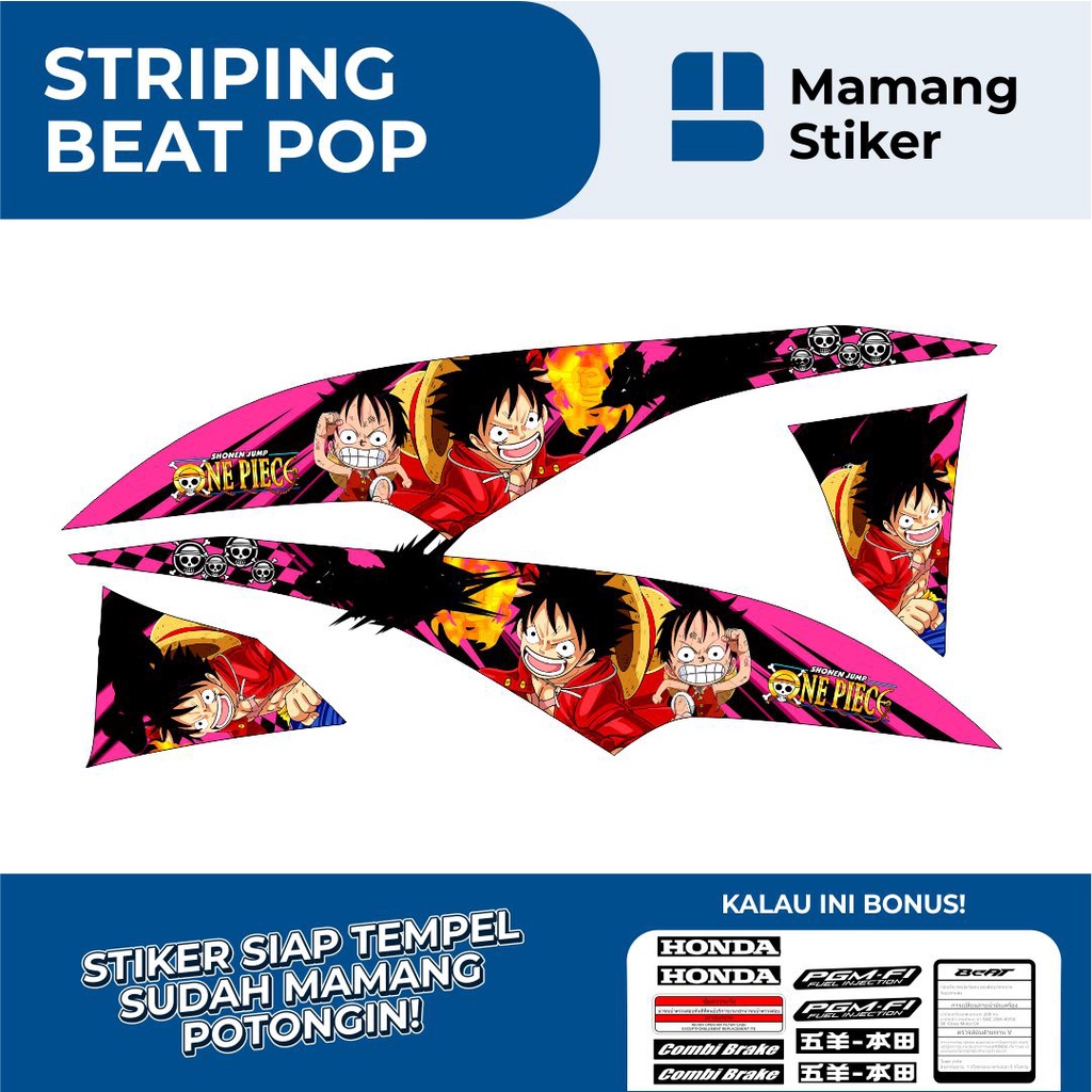 Jual STRIPING HONDA BEAT POP FULL BODY VARIASI 7 LUFFY ONE PIECE/STIKER ...