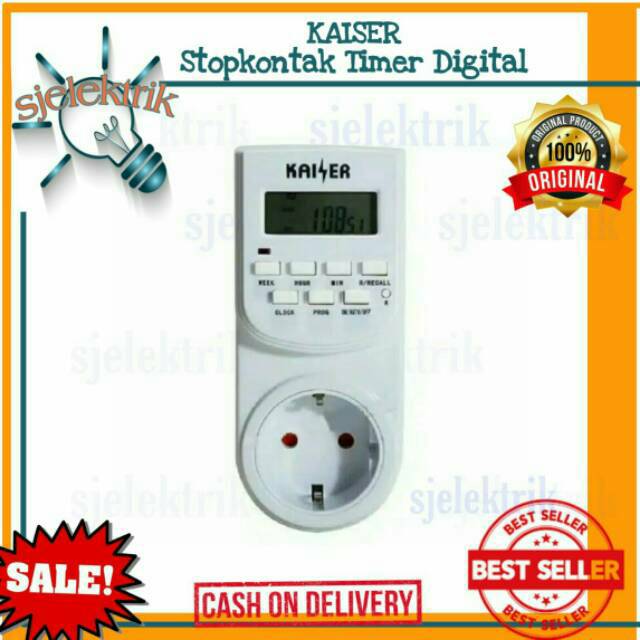 Jual Stopkontak Timer Digital / Stop Kontak Listrik Kaiser / timer ...