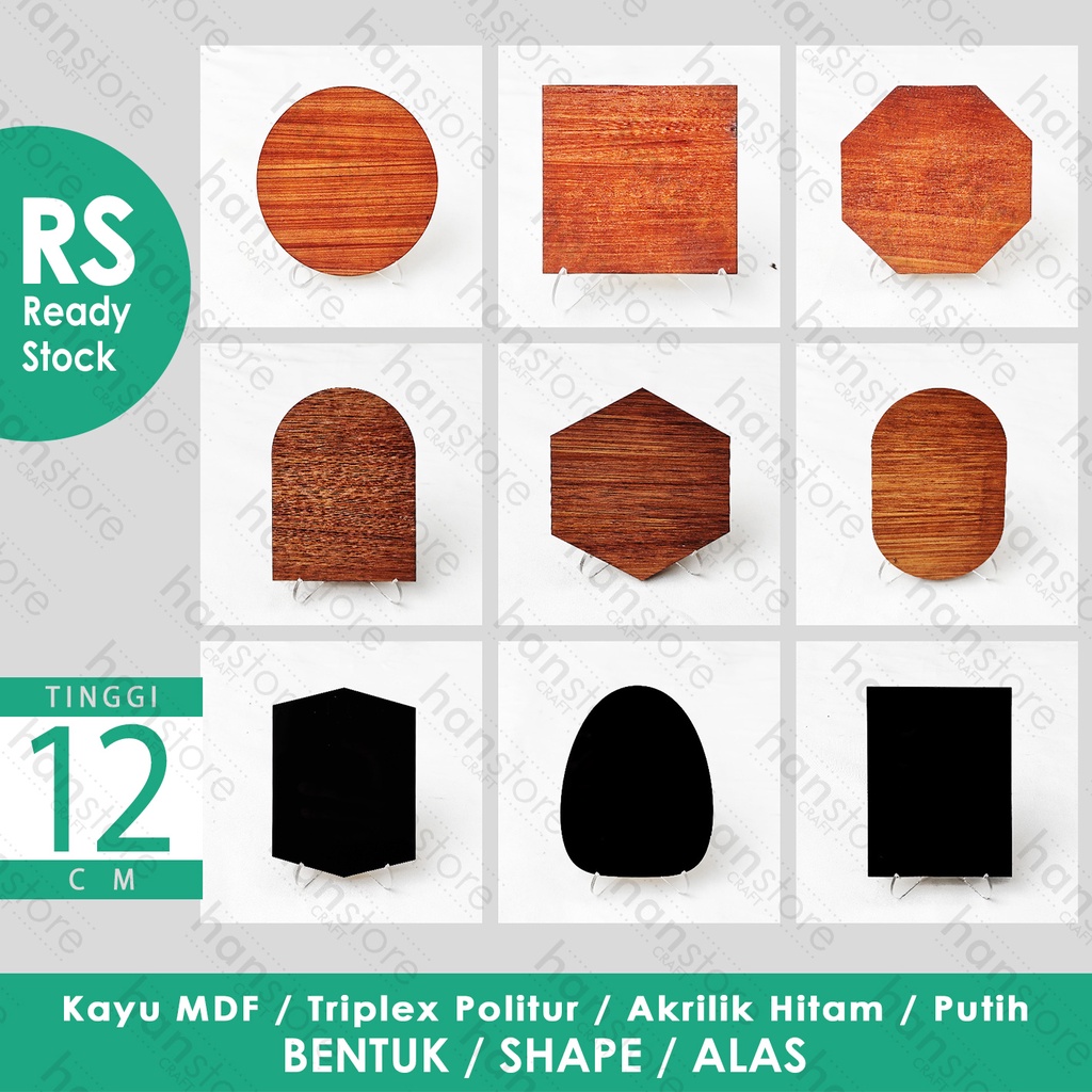 Jual RS t.12 Alas Tatakan Shape Bentuk Bulat Bundar Kotak Segi Dome ...