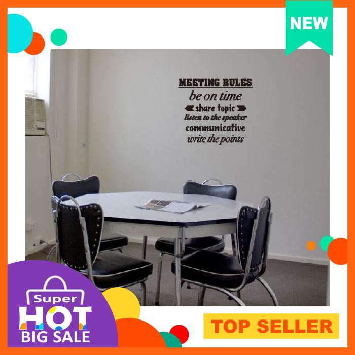 Jual Wall Sticker Quotes Meeting Rules Office Dekorasi Dinding Ruang ...
