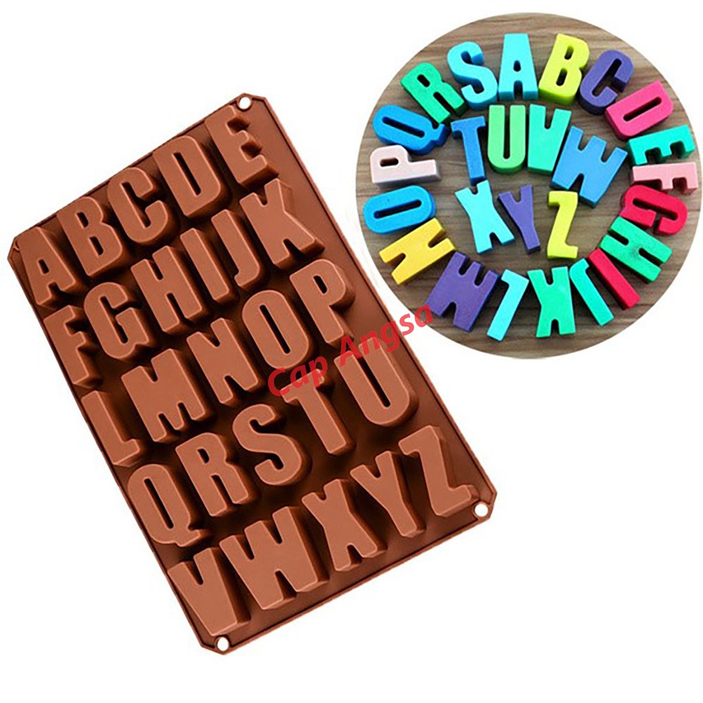 Jual CETAKAN HURUF FONDANT KUE CETAKAN KUE SILIKON SILICONE PLASTIK ...