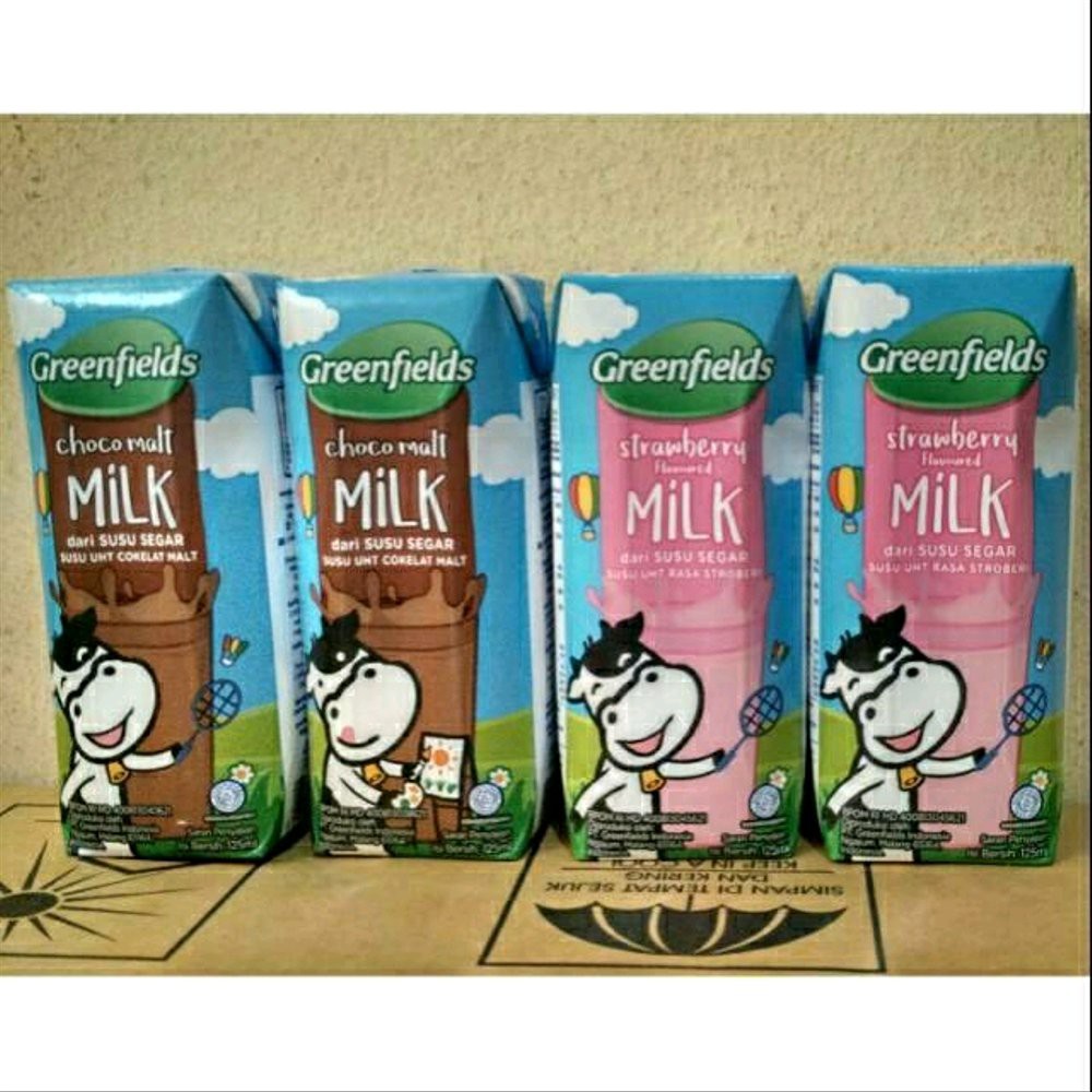 Jual susu uht greenfields 125ml full cream coklat dan strawberry. isi 40 pcs Best Quality ...