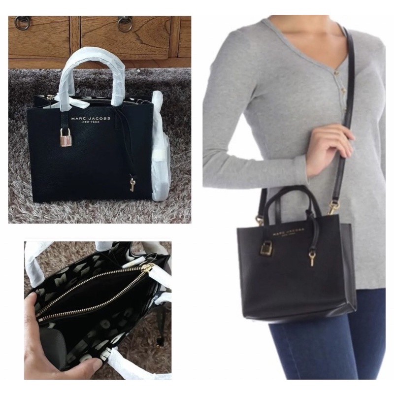 Jual tas marc jacobs mj mini grid tote black original authentic bag ...