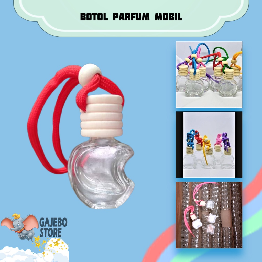 Jual BOTOL PARFUM MOBIL KACA MODEL APEL 10ML / BOTOL GANTUNG PARFUM ...