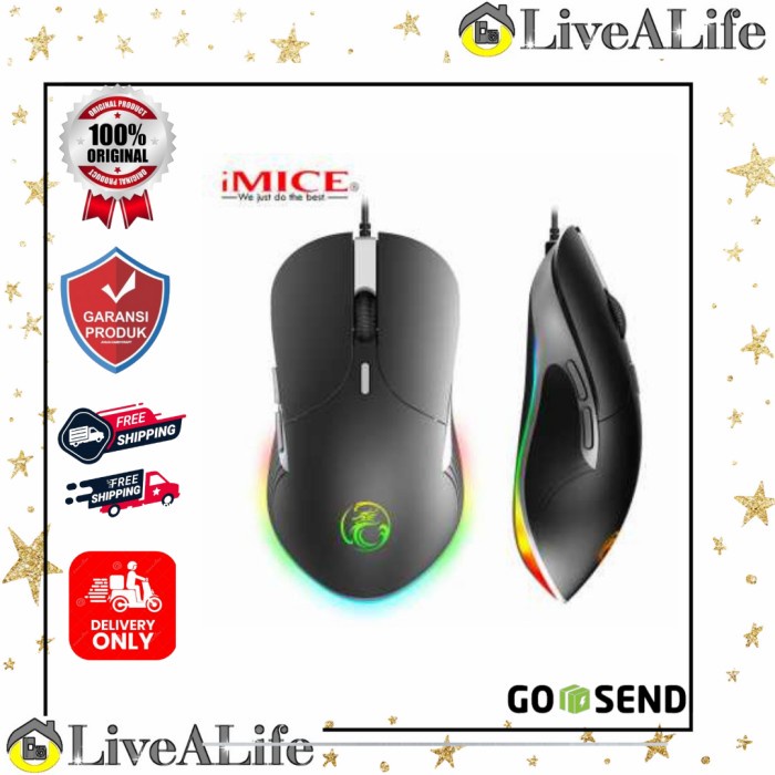 Jual iMice Gaming Mouse LED RGB 6400 DPI Professional Version - X6 ...