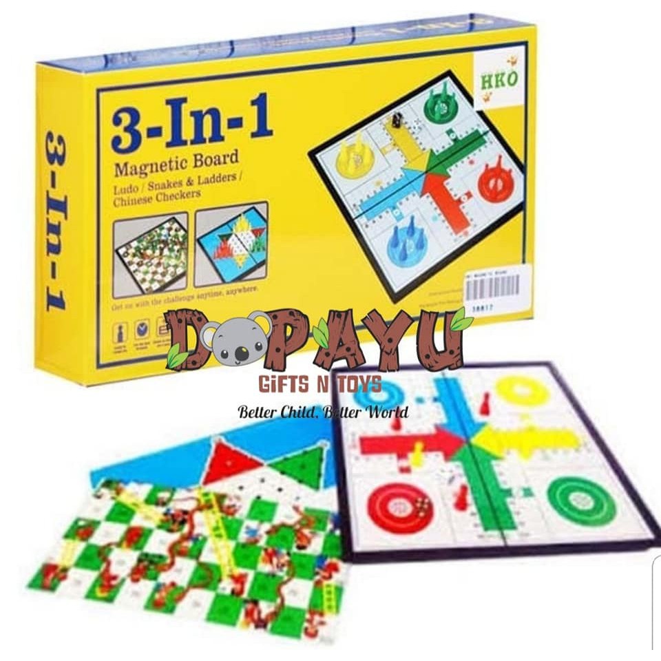 Jual MAINAN ULAR TANGGA LUDO HALMA 3 IN 1 MAGNETIC BOARD 38812 family ...