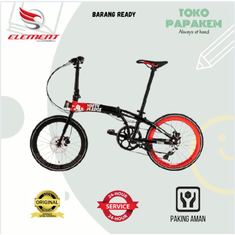 Jual sepeda Lipat Element Ecosmo Edisi Sumpah Pemuda | Shopee Indonesia