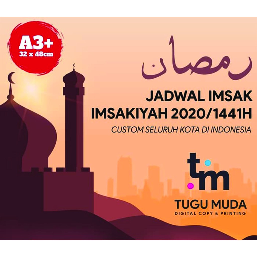 Jual Cetak Poster Jadwal Imsak|Imsakiyah 2021-Surabaya-Makassar- A3 ...