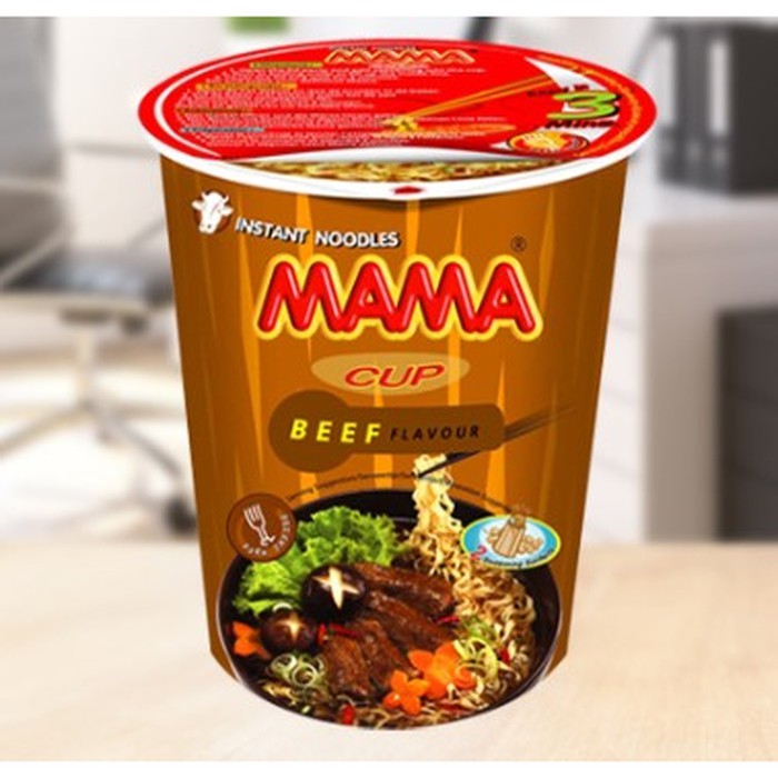 Jual MAMA Cup Noodle Beef Flavour 60gr Made in Thailand | Shopee Indonesia