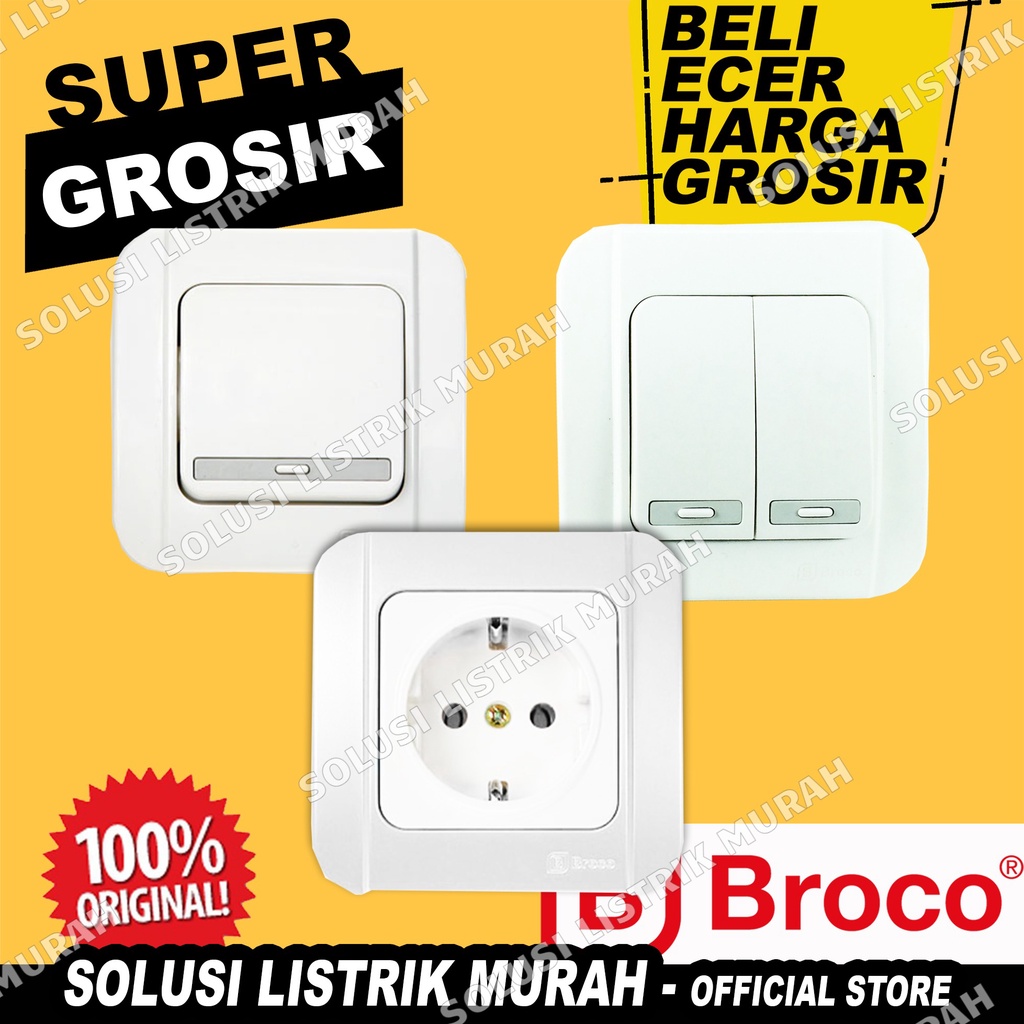 Jual Broco Galleo Saklar Single / Double / Stop Kontak IB / Inbow / Tanam | Shopee Indonesia