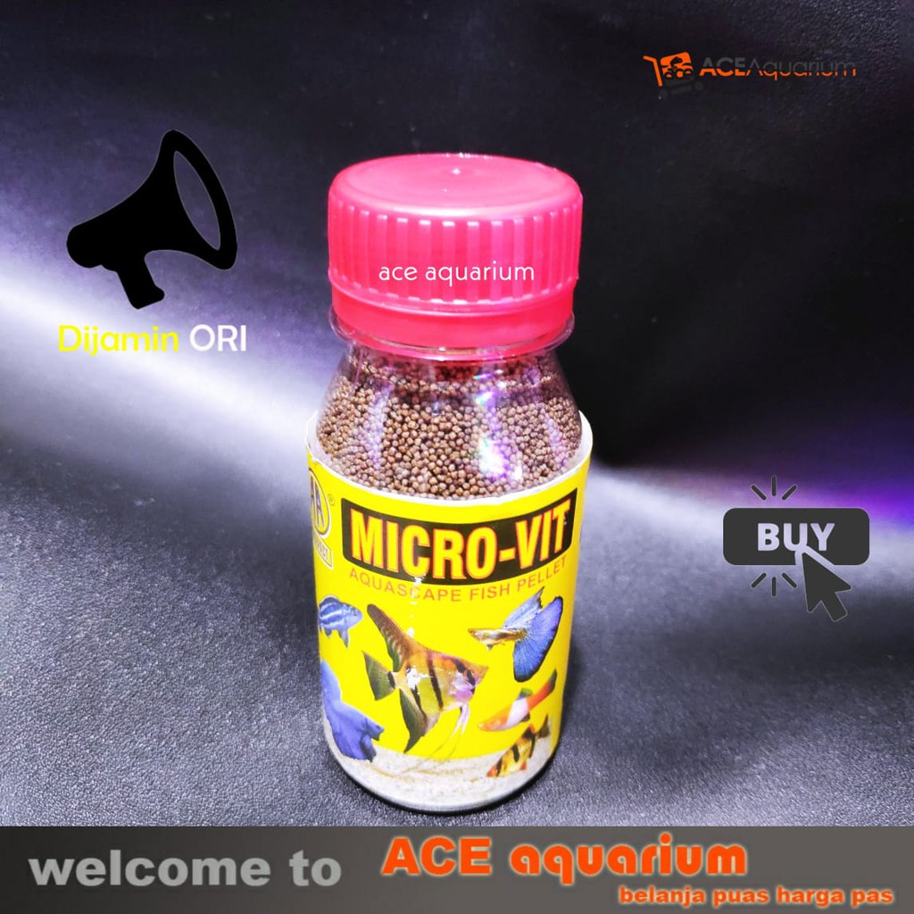 Jual Makanan Ikan MICRO VIT Cupang Cere Guppy Micro Mengapung ACE ...