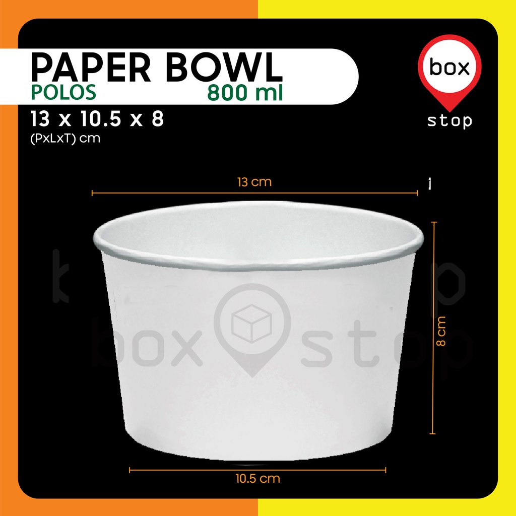 Jual Paper Bowl - Mangkok Kertas - PUTIH POLOS (50 pcs) | Shopee Indonesia