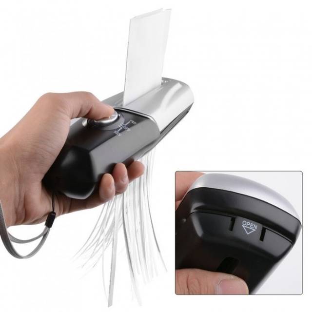 Jual Portable Handy Office Paper Shredder Handheld USB Battery Powered ...