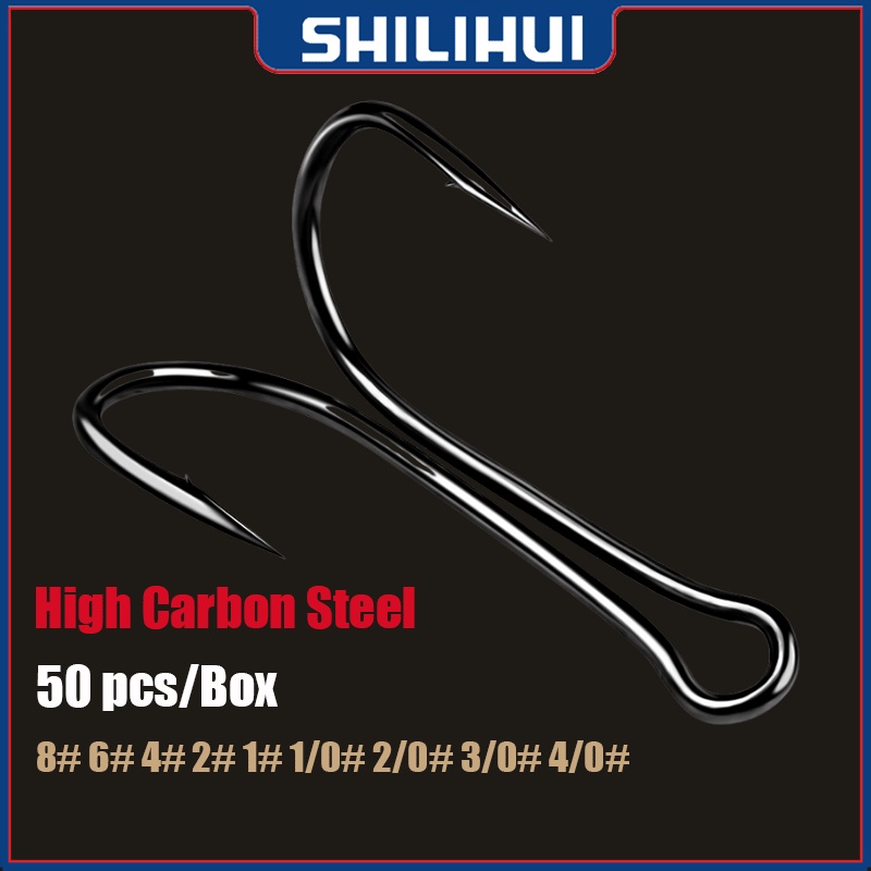 Jual SHILIHUI 50pcs Set Kail Pancing Double Hook Soft Frog Ukuran 1#-4/ ...