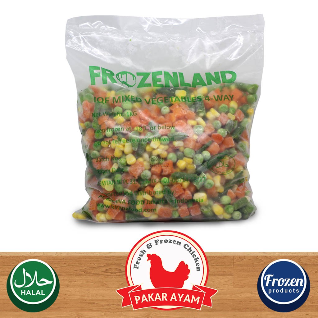 Jual Vegetable Mix 4 Way Kemasan 1kg Repack Sayuran Frozen 4 Jenis ...