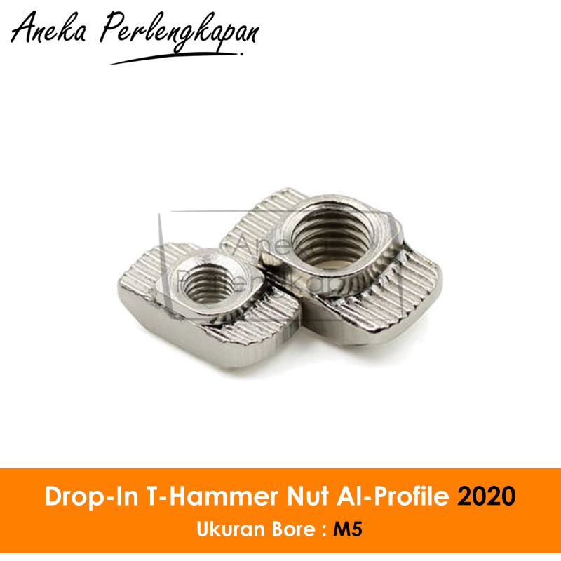Jual T Hammer Nut M5 Drop-In Aluminium Profile 2020 Set 10pcs | Shopee ...