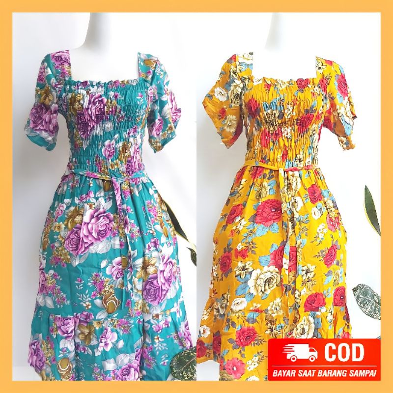 Jual Daster Dress Kerut Dada Rempel Tali Pinggang Cewek Wanita ...