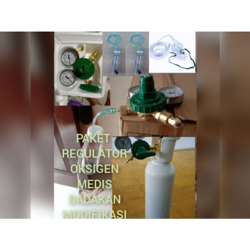 Jual Regulator oksigen medis selang masker regulator oxygen 02 lengkap ...